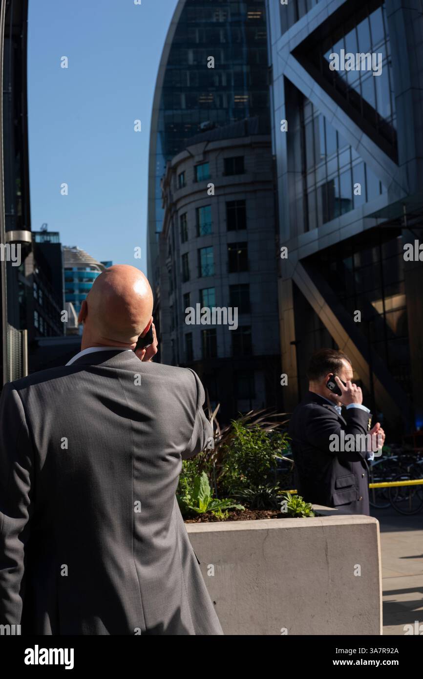 City workers gather on Bishopsgate after a person has died after falling from a height near ...