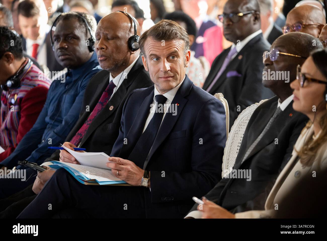 Paris, France. 27th Mar, 2025. French President Emmanuel Macron ...