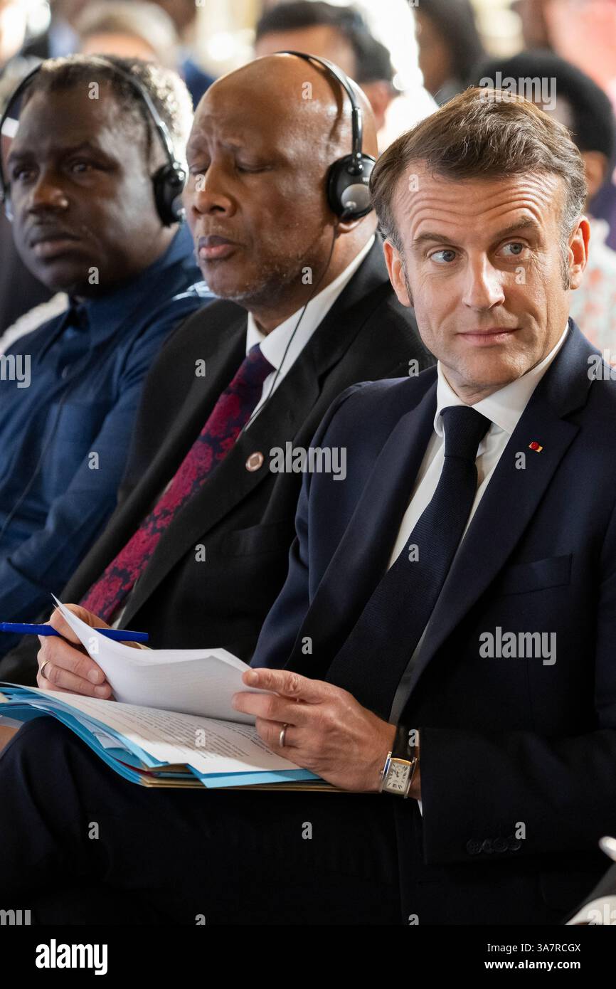 Paris, France. 27th Mar, 2025. French President Emmanuel Macron ...