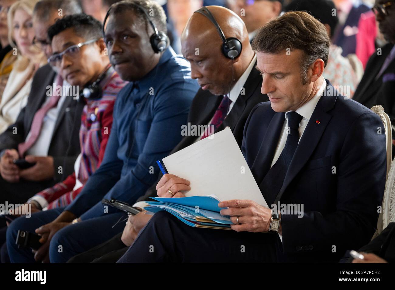 Paris, France. 27th Mar, 2025. French President Emmanuel Macron ...