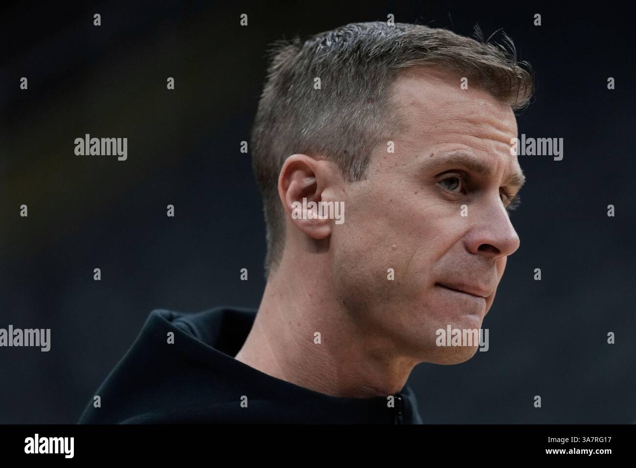 Duke head coach Jon Scheyer during a practice ahead of a Sweet 16 game ...