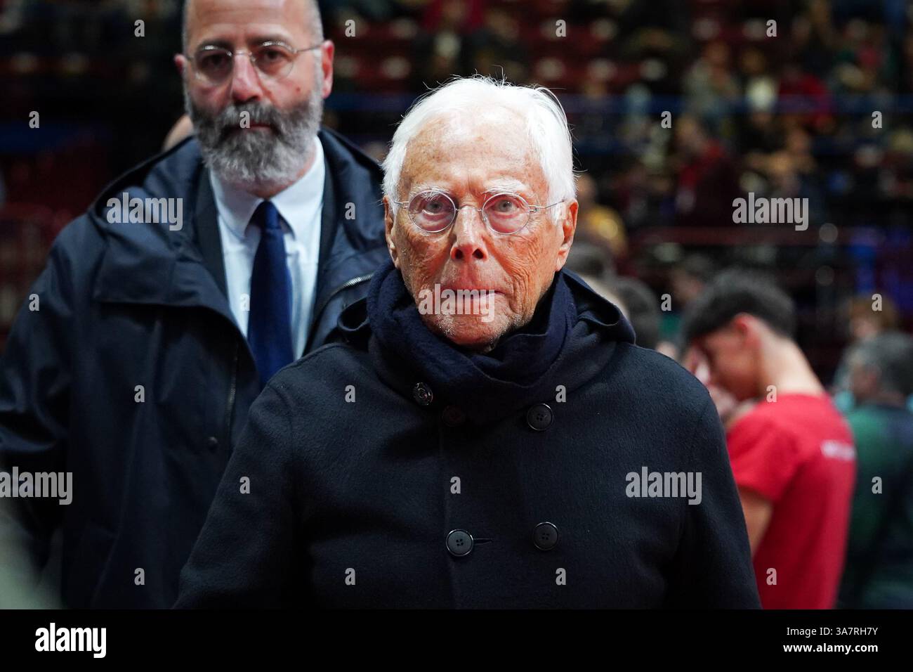 Milan, Italy. 27th Mar, 2025. Giorgio Armani, Olimpia Milano owner ...