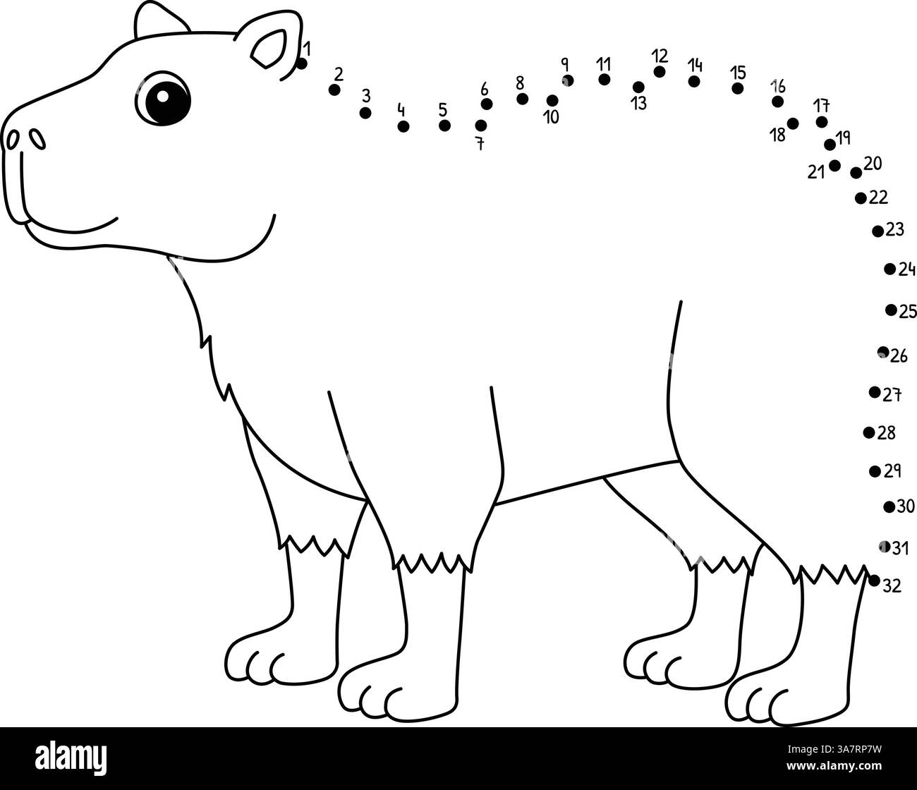 Dot to Dot Capybara Animal Isolated Coloring Page Stock Vector Image & Art - Alamy