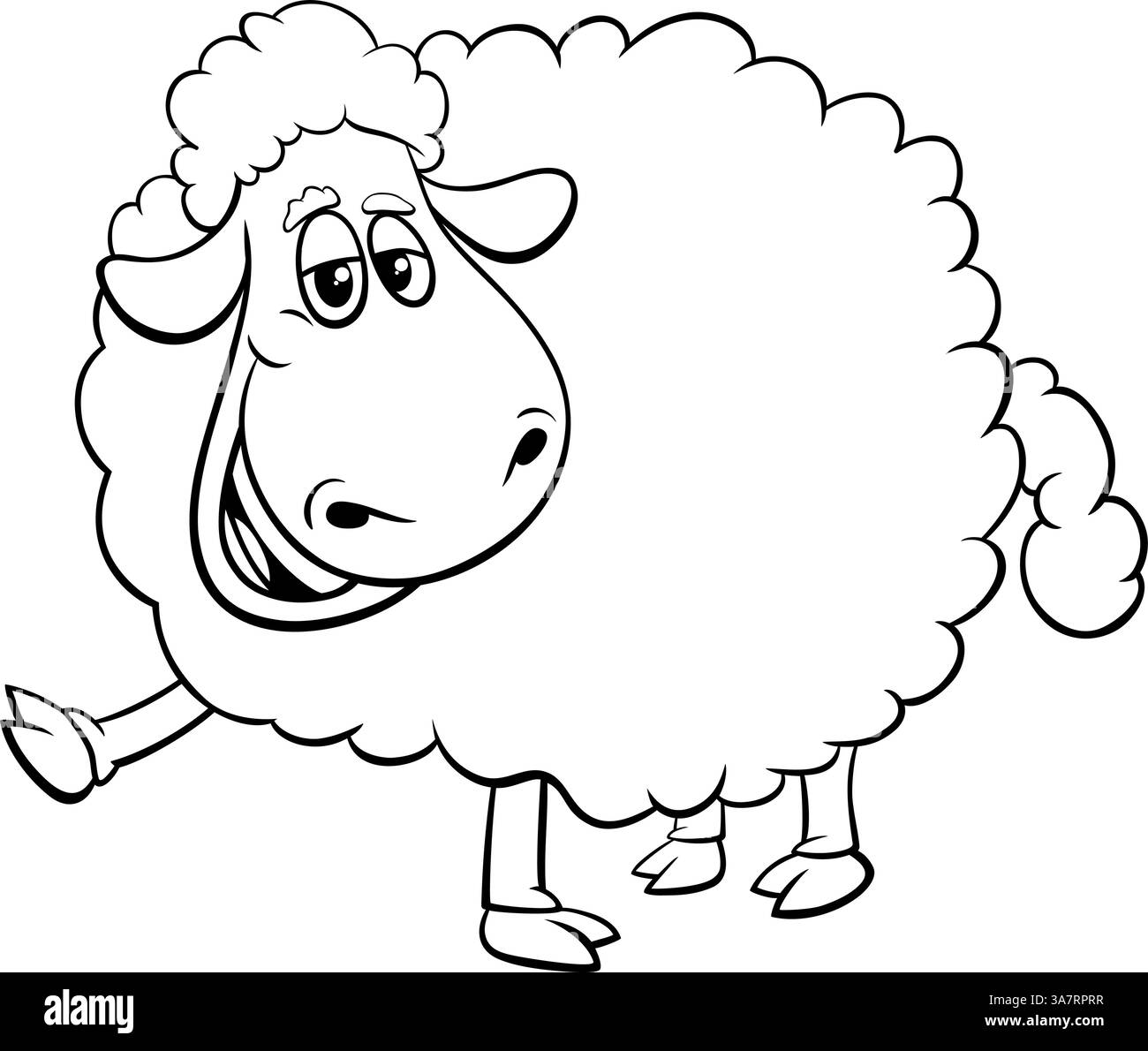 Cartoon illustration of funny sheep farm animal comic character ...
