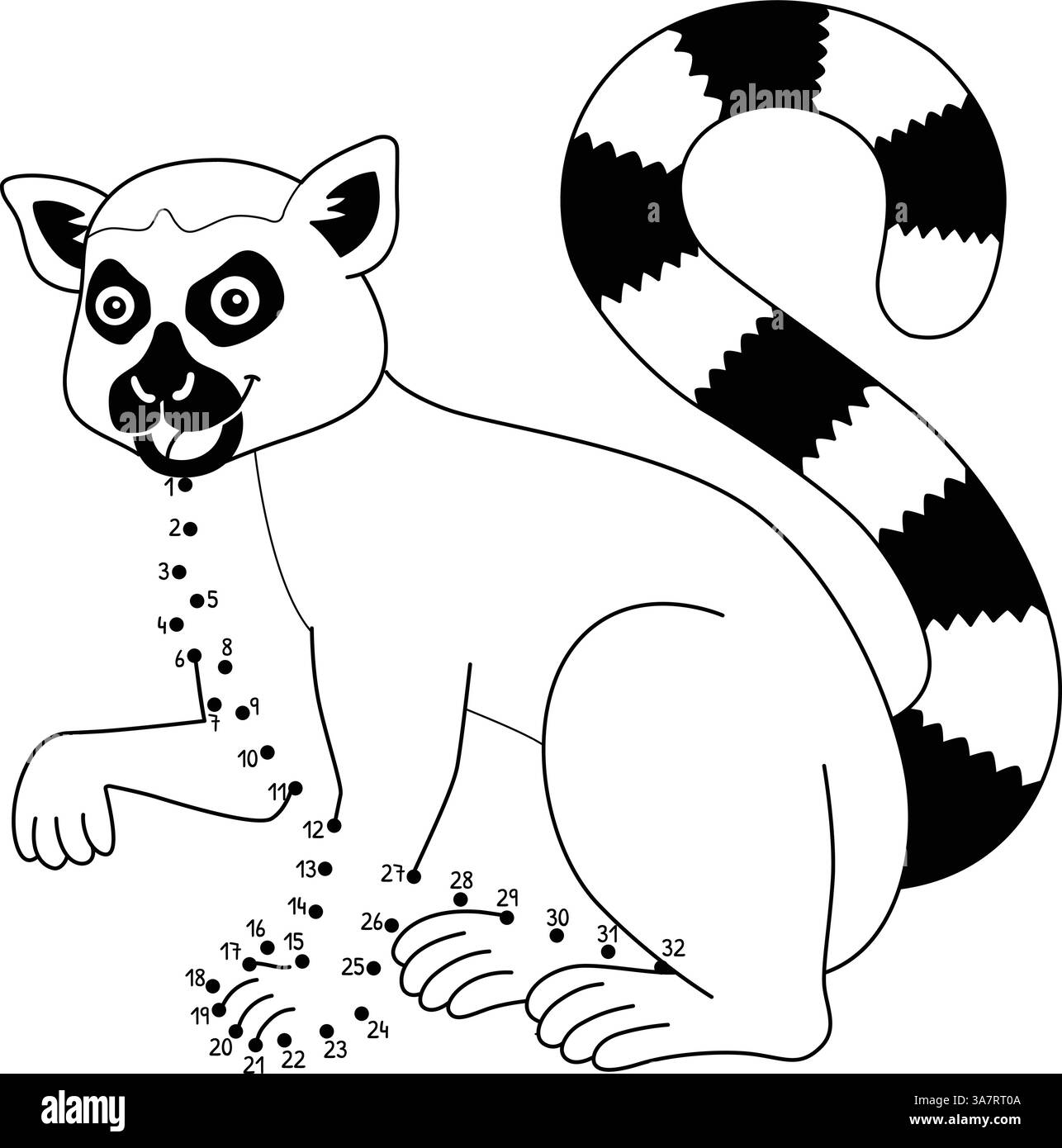 Dot to Dot Katta Animal Isolated Coloring Page Stock Vector Image & Art - Alamy