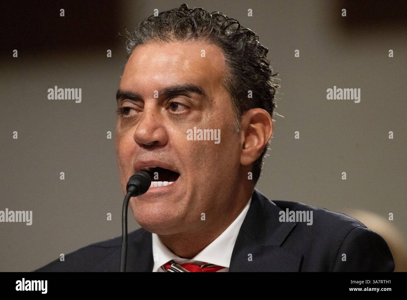 Emil Michael makes opening remarks at a Senate Committee on Armed ...