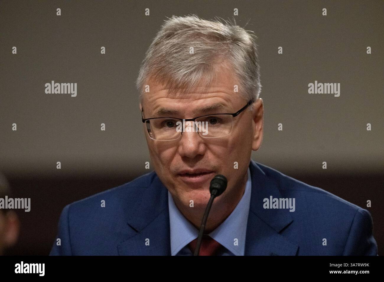 Troy Meink makes opening remarks at a Senate Committee on Armed ...