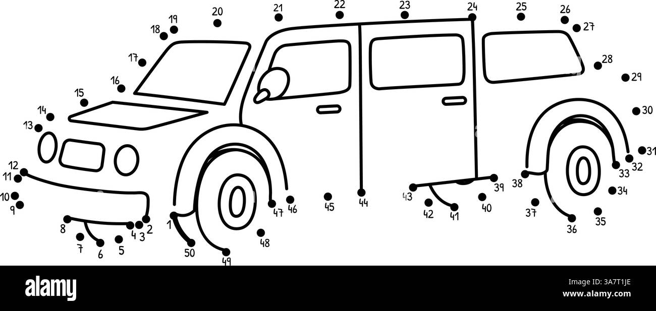 Dot to Dot Limousine Vehicle Isolated Coloring Stock Vector Image & Art ...