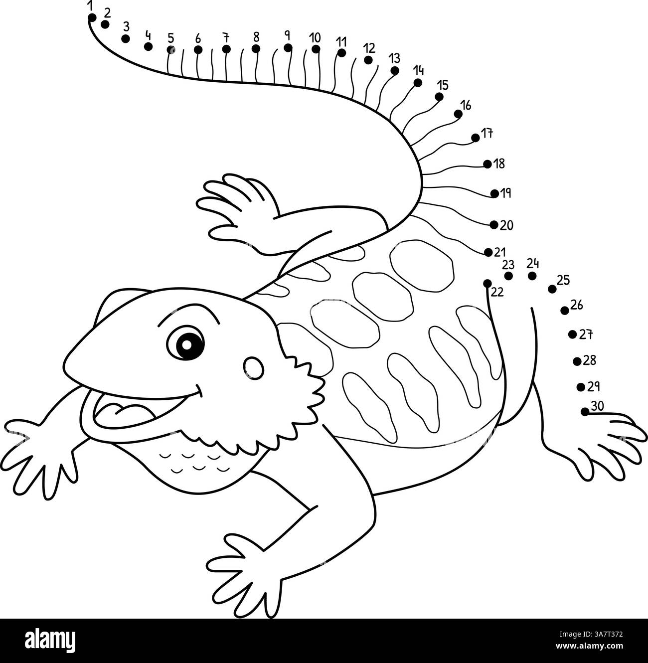 Dot to Dot Bearded Dragon Animal Isolated Coloring Stock Vector Image & Art - Alamy