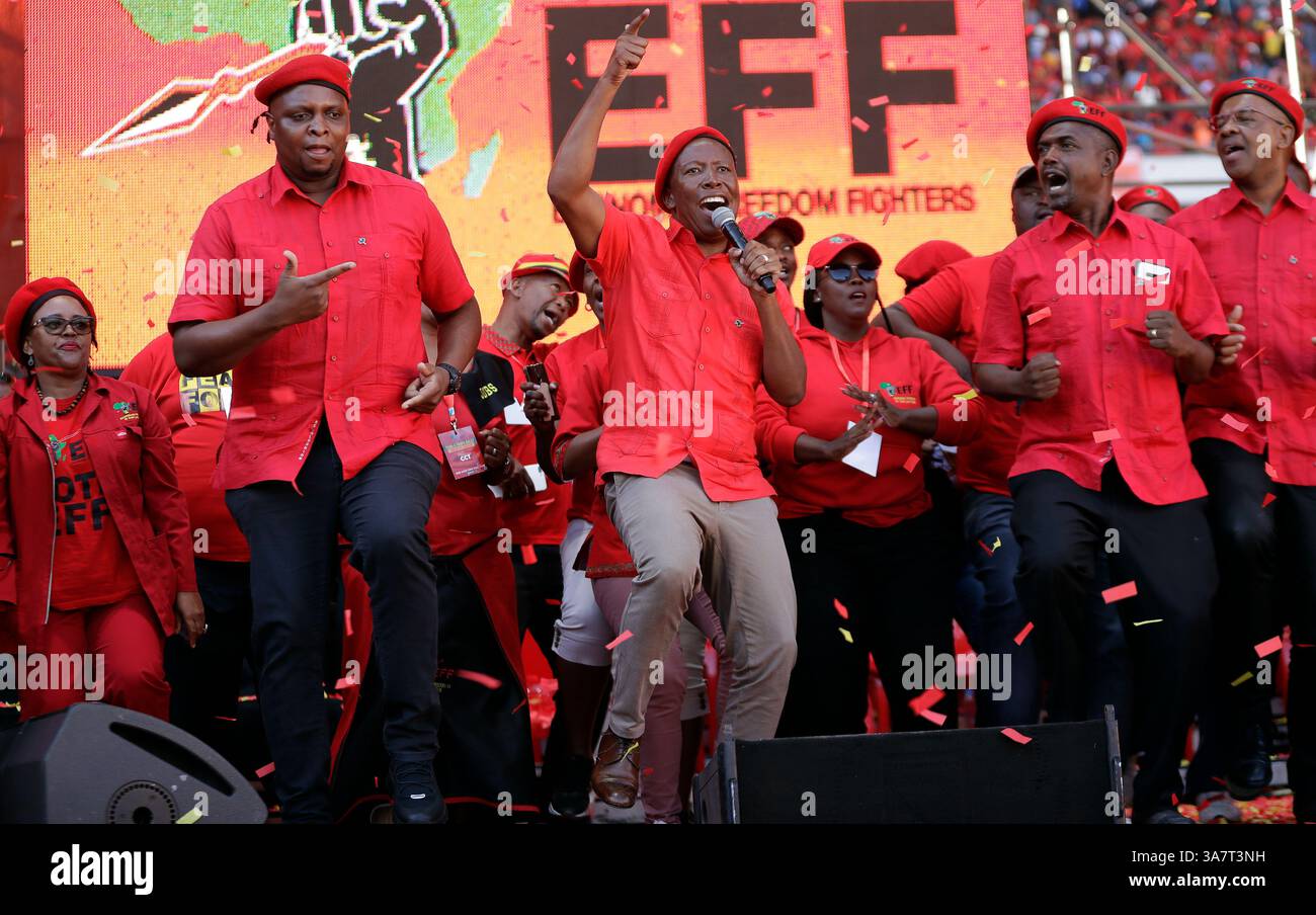 FILE - Leader of the Economic Freedom Fighters (EFF) party, Julius ...