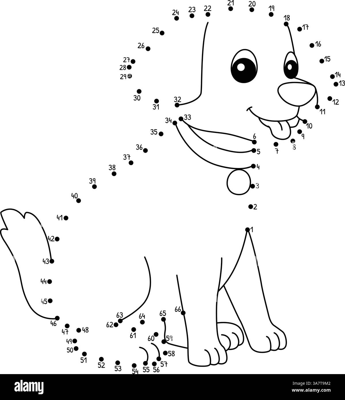 Dot to Dot Dog Animal Isolated Coloring Page Stock Vector Image & Art ...
