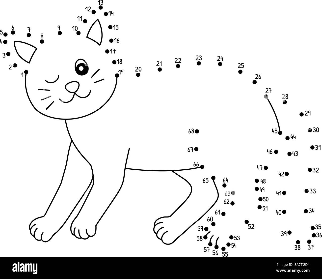 Dot to Dot Cat Animal Isolated Coloring Page Stock Vector Image & Art - Alamy