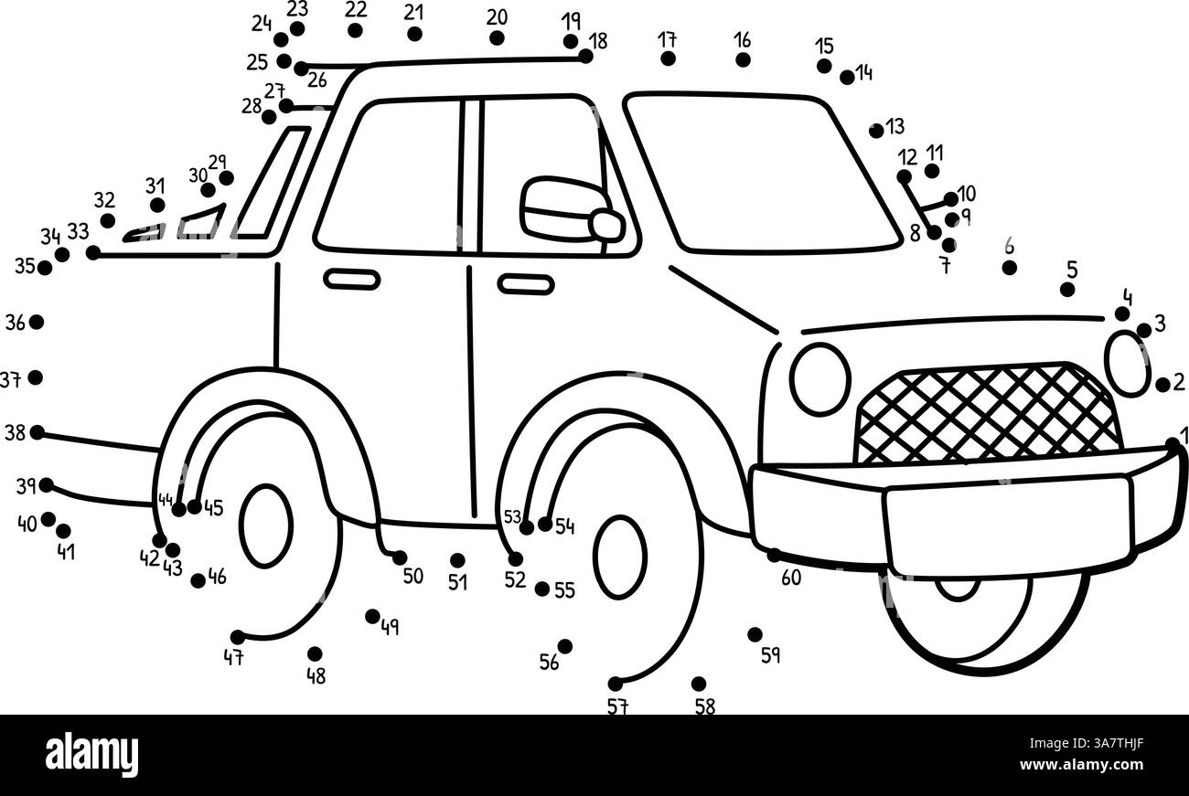 Dot to Dot Off Road Truck Vehicle Isolated Stock Vector Image & Art - Alamy