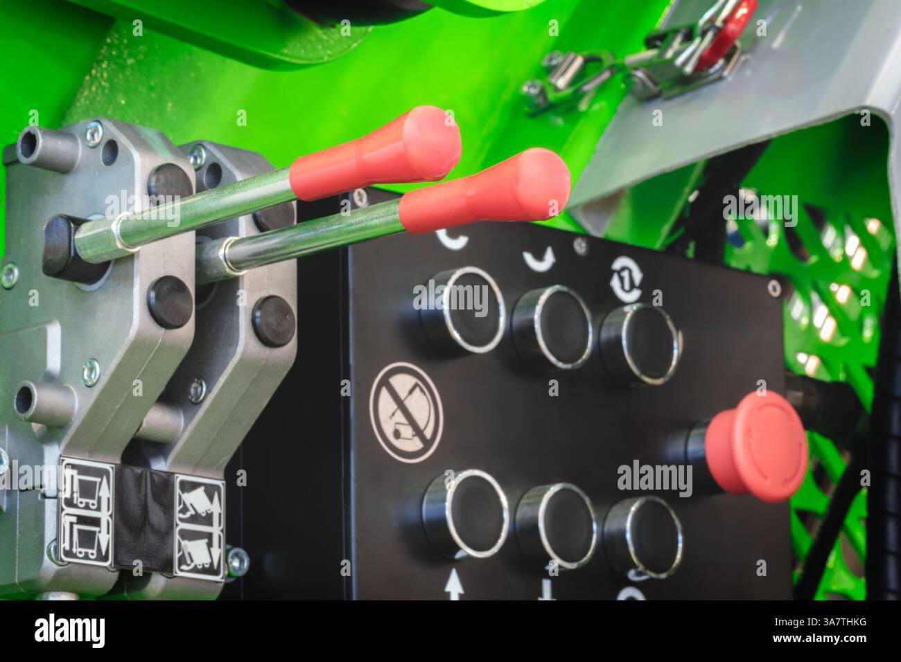 Control panel of modern industrial hydraulic machine with control ...