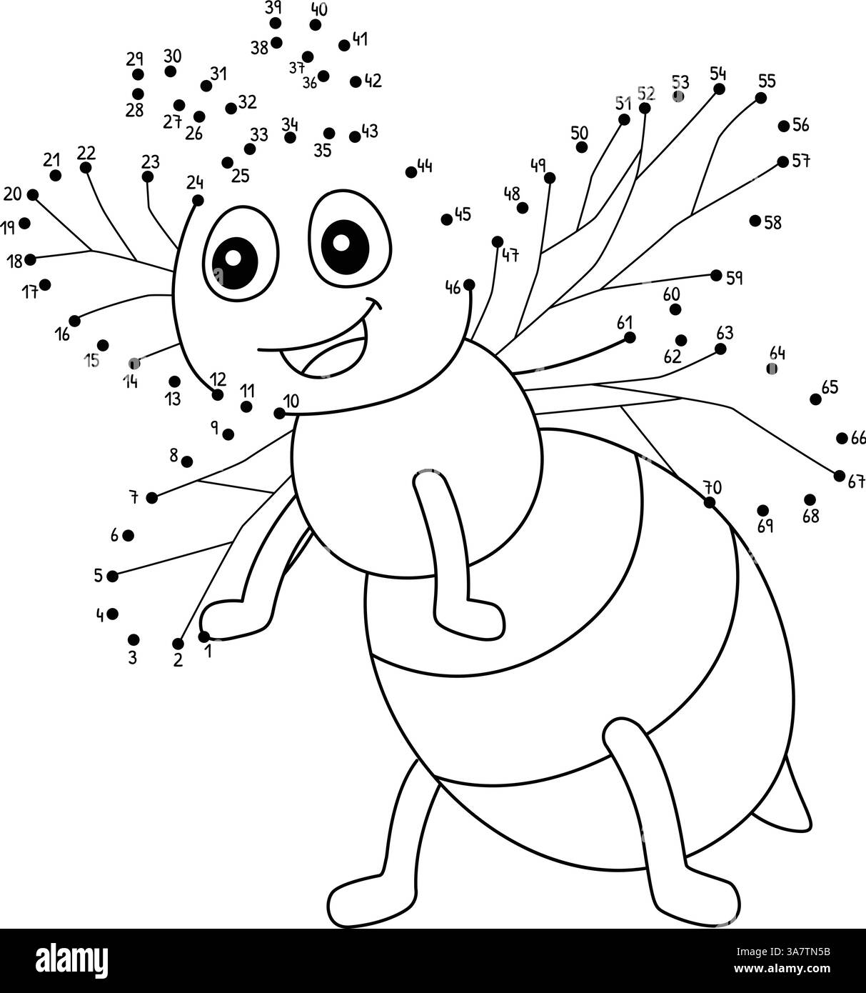 Dot to Dot Bee Animal Isolated Coloring Page Stock Vector Image & Art - Alamy