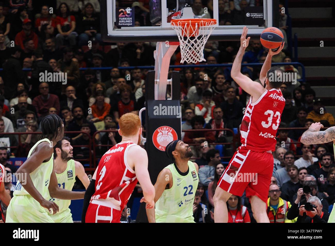 Milan, Italy. 27th Mar, 2025. Nikola Mirotic (EA7 Emporio Armani ...