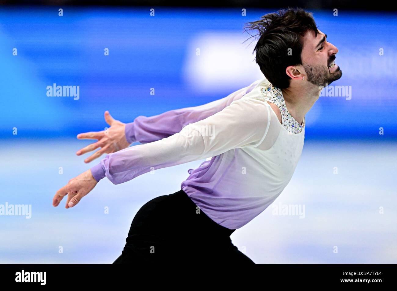 Kevin AYMOZ (FRA), during Men Short Program, at the ISU World Figure ...