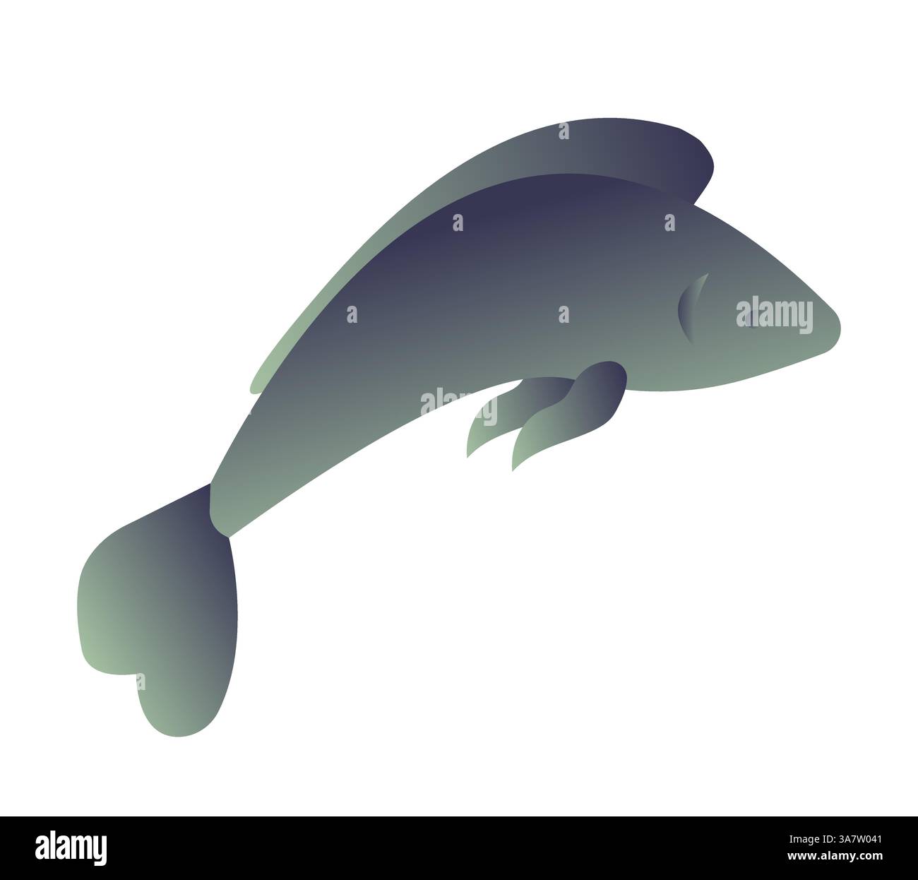 Silver small fish. Icon in flat style. Vector illustration isolated on ...