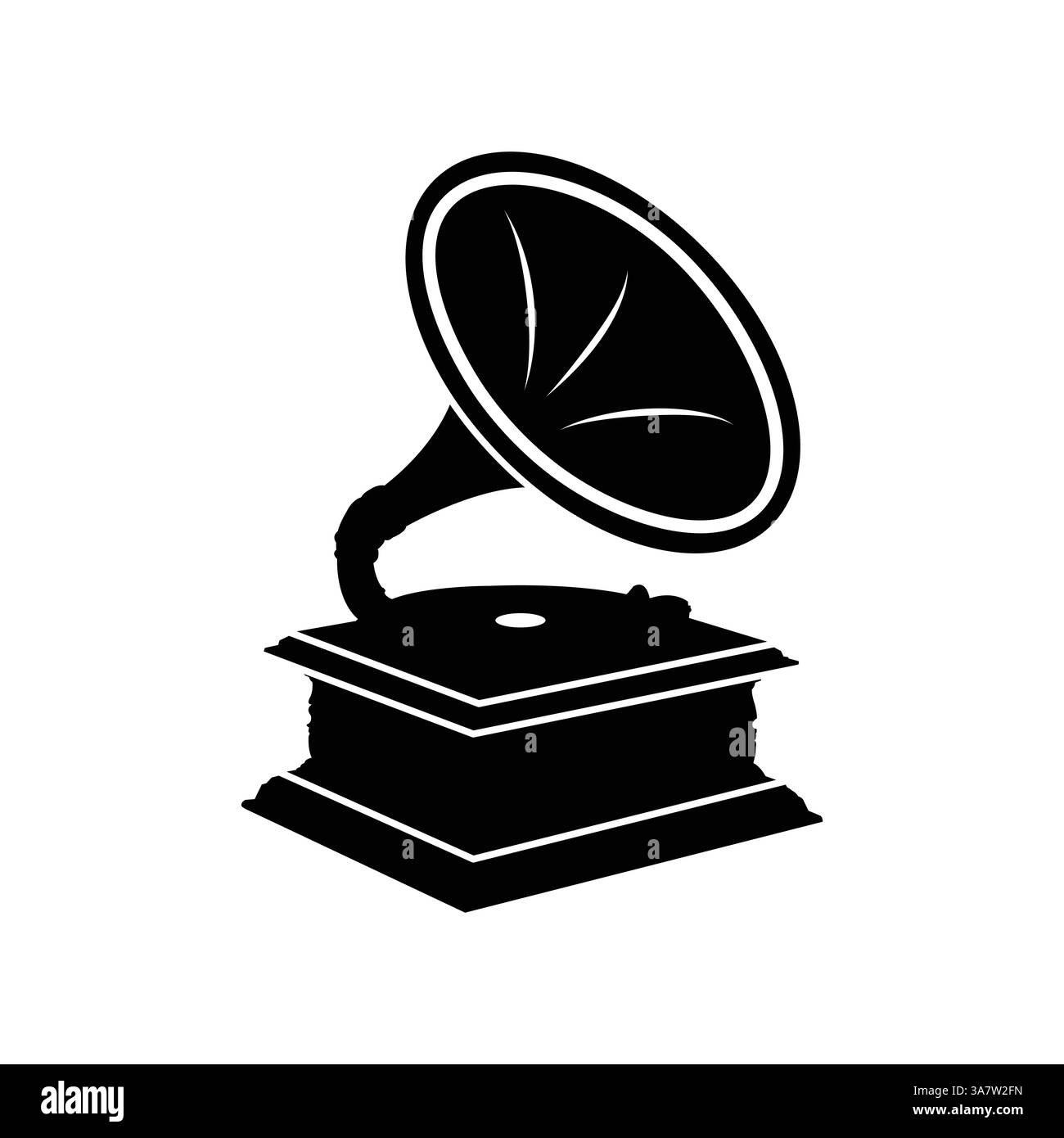 Vintage Gramophone Silhouette Vector: Classic Record Player ...