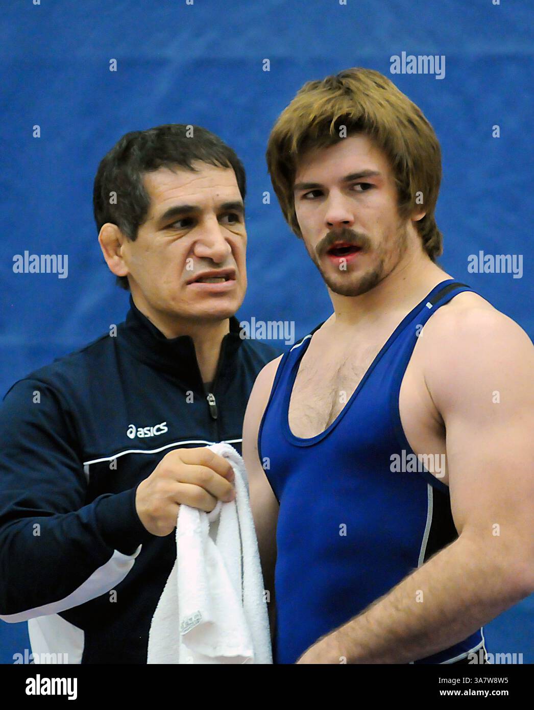 January 26, 2013: USA's, Andrew Bisek (l), and coach during Greco-Roman ...