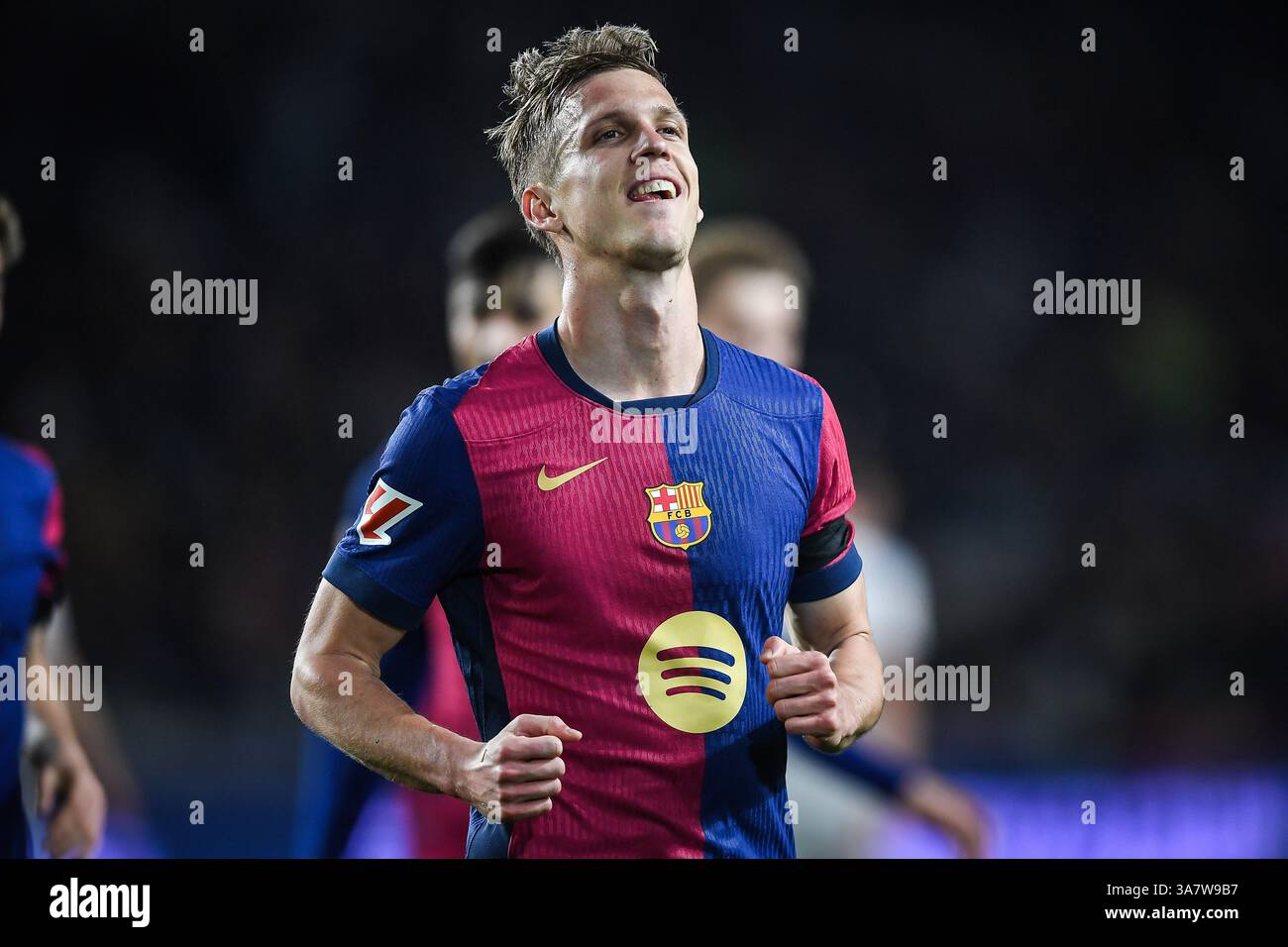 Dani OLMO of Barcelona celebrates his goal during the Spanish ...