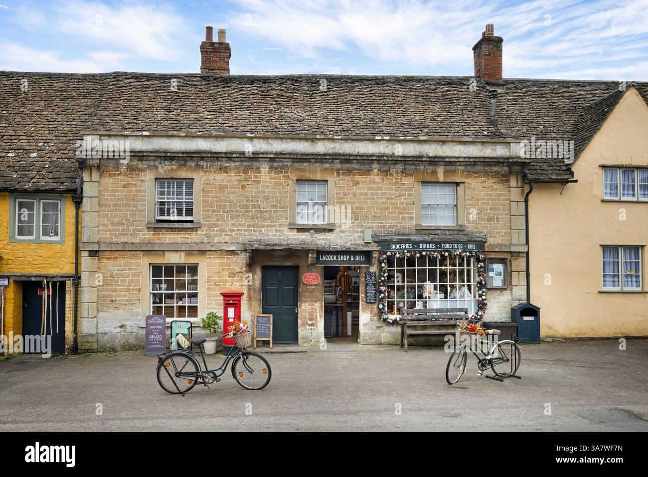 Lacock Post Office and shop in the High Street, Lacock, Wiltshire, UK ...
