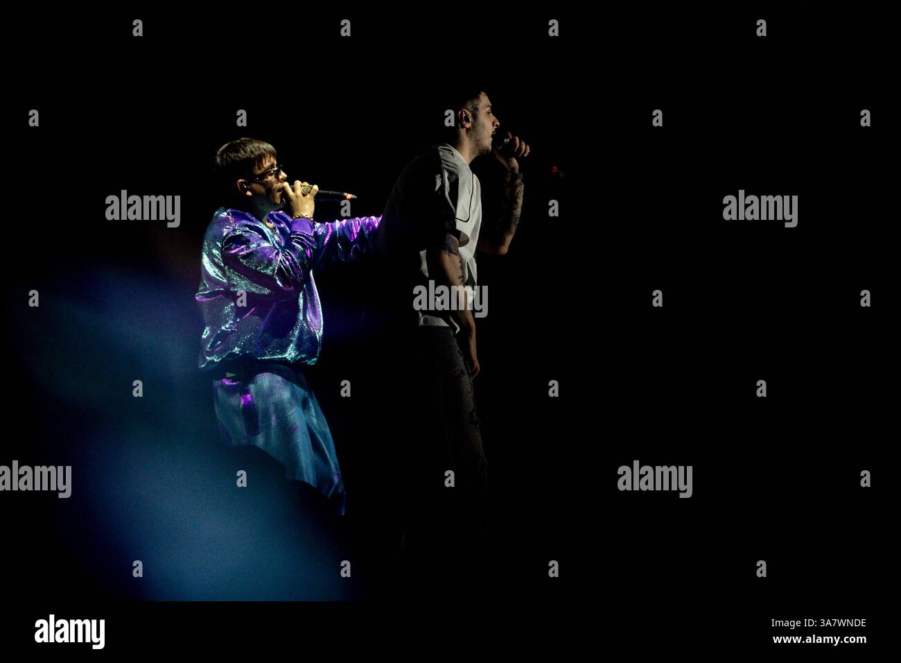 Rapper, producer and freestyler YSY A and singer RVFV perform during a ...