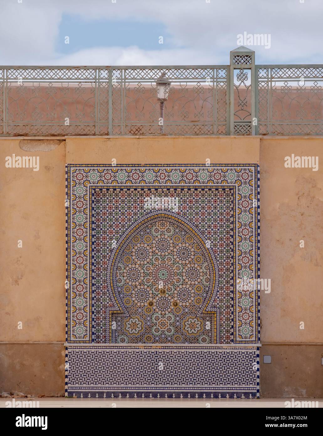 The highly ornate Mausoleum of Moulay Ismail, historic Islamic funerary ...