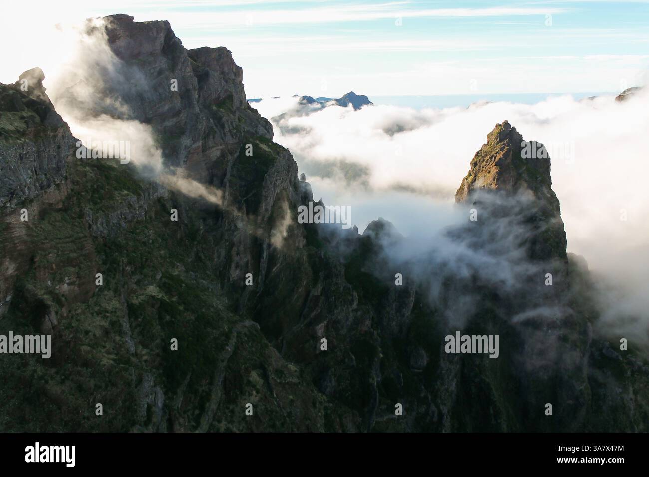 A surreal daytime view from Pico do Arieiro (Areeiro), Madeira island ...