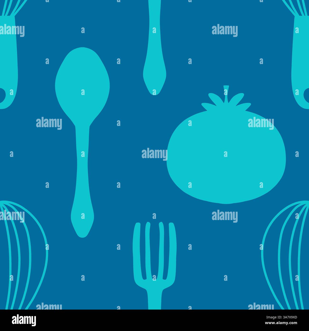 Kitchen utensils seamless fork and spoon pattern for wrapping paper and ...