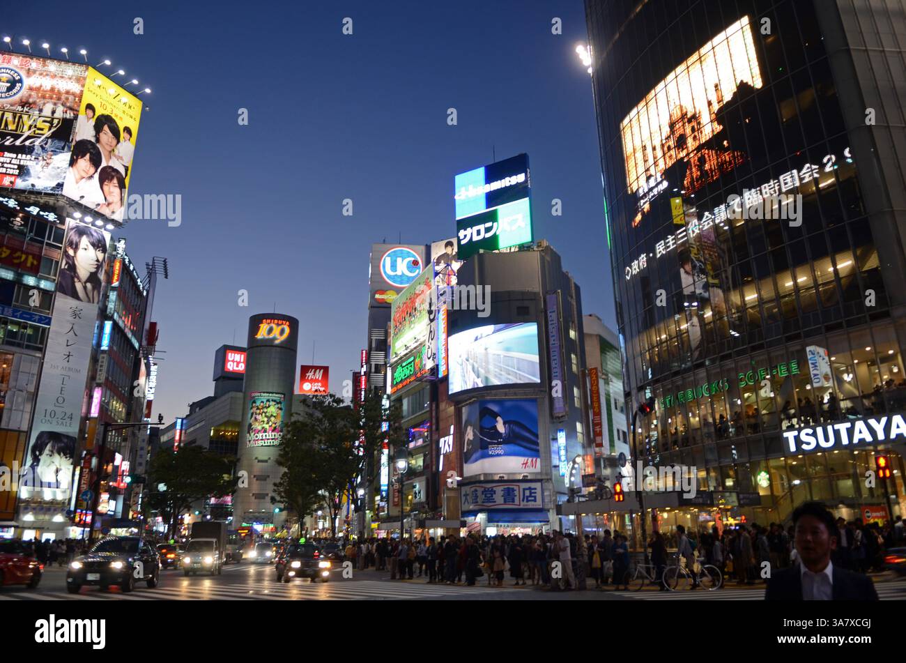 Oct. 20, 2012 - Tokyo, Kanto Region, Japan - Shibuya at night, Tokyo ...