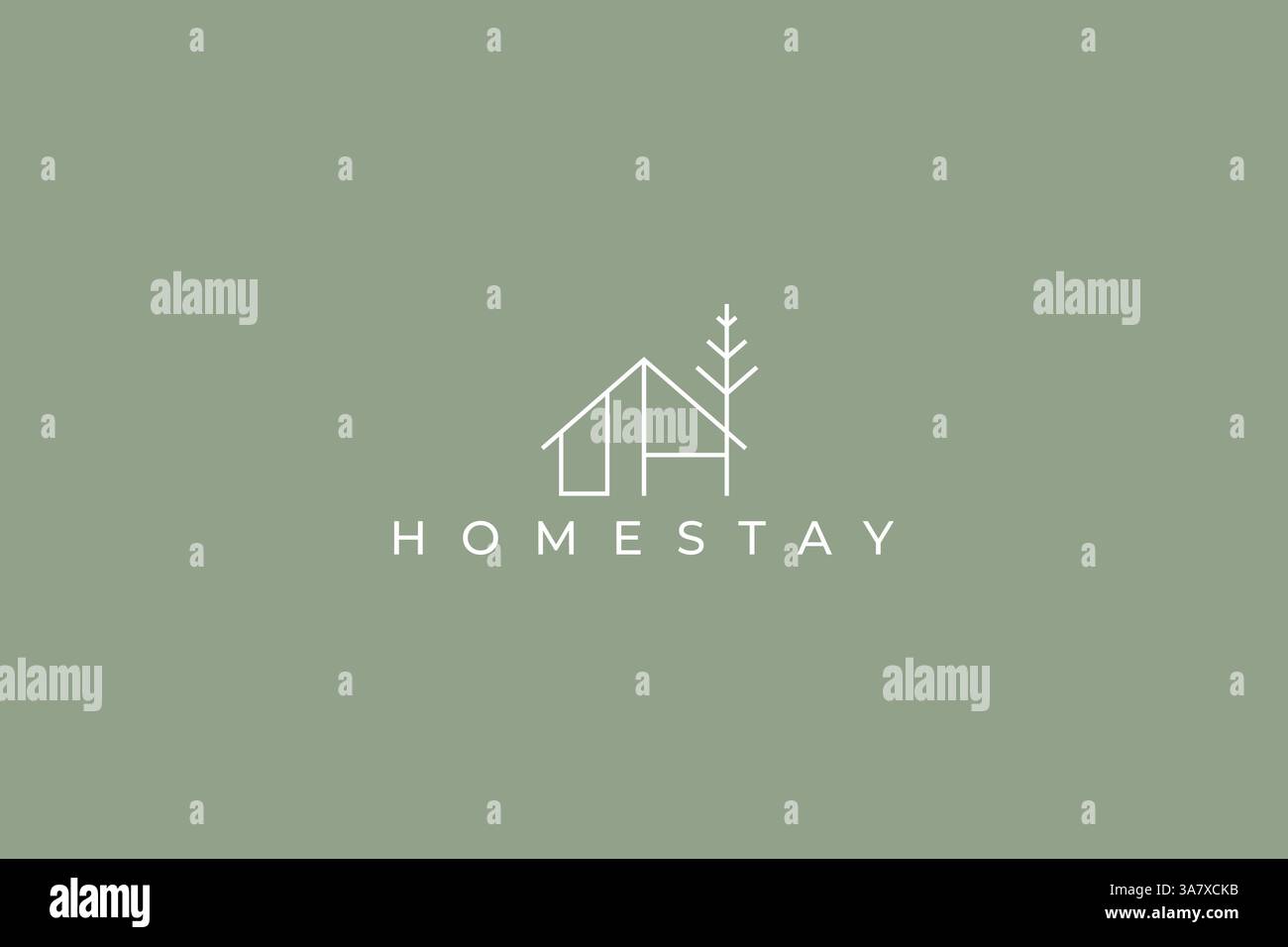 Homestay Logo Minimalist House Lodge Building Home Fresh and Natural ...