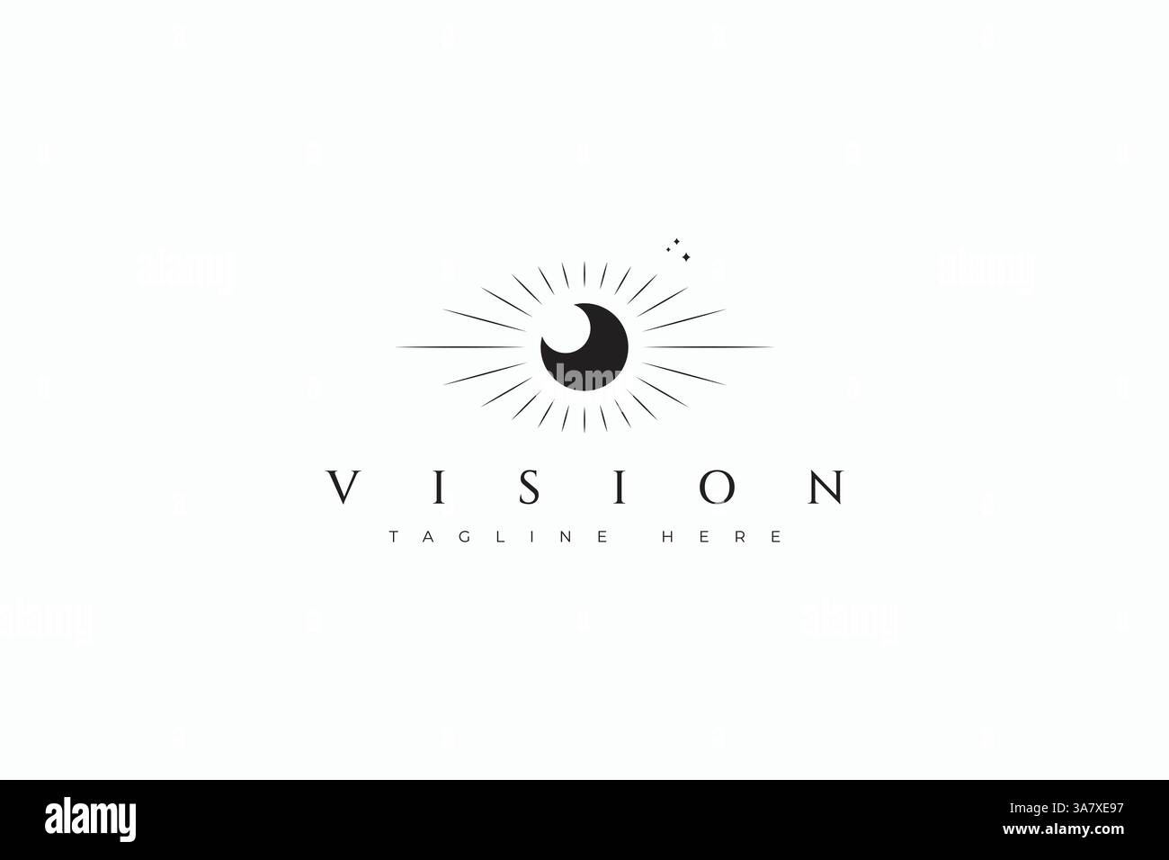 Elegant Minimalist Sun and Moon Vision Logo Design Esoteric Stock ...