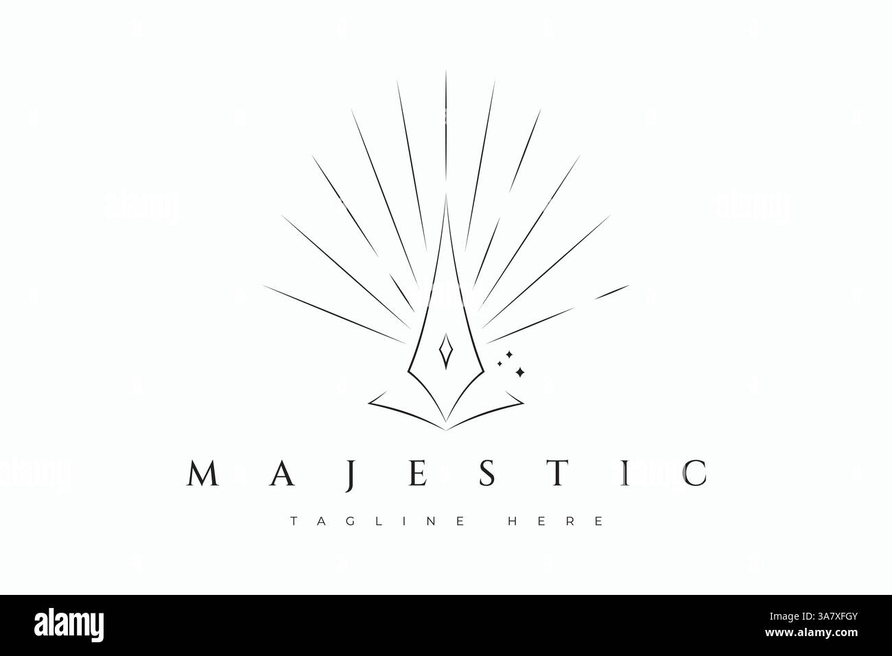 Destiny Logo Abstract Illustration Majestic Book Pen Light Revelation Miracle Esoteric Concept ...
