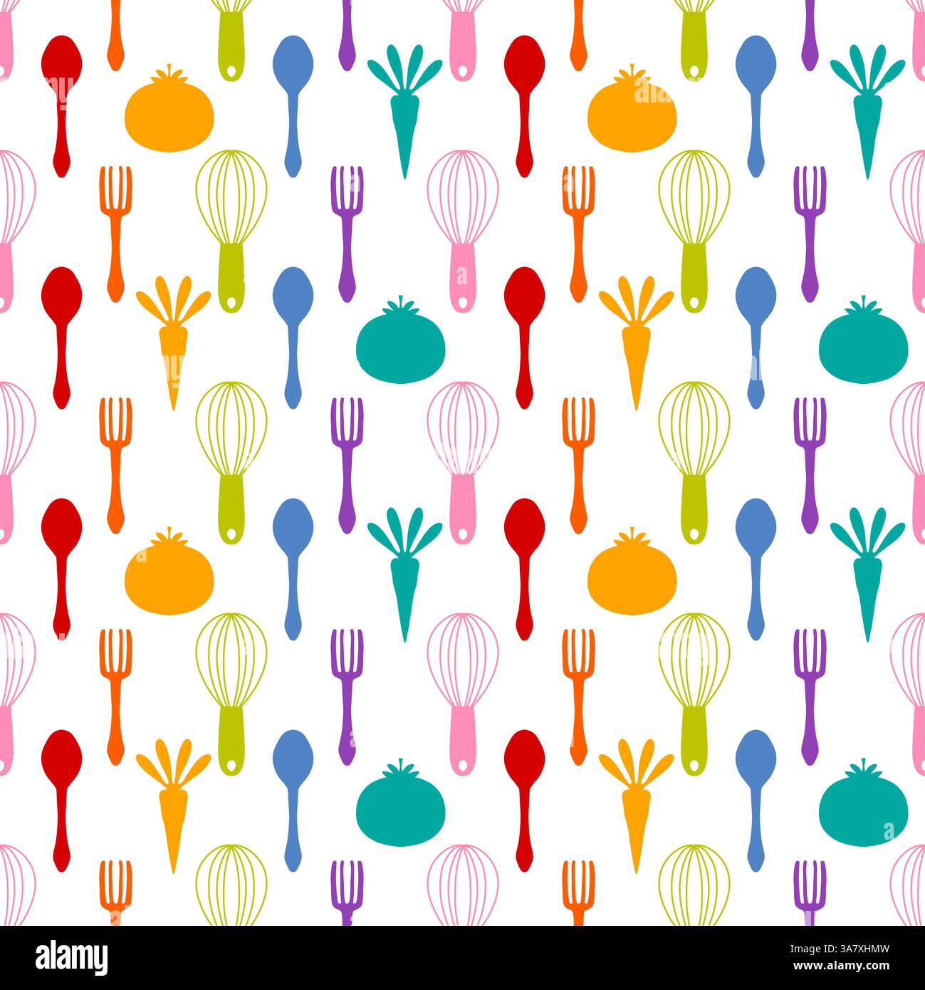 Kitchen utensils seamless fork Cut Out Stock Images & Pictures - Alamy
