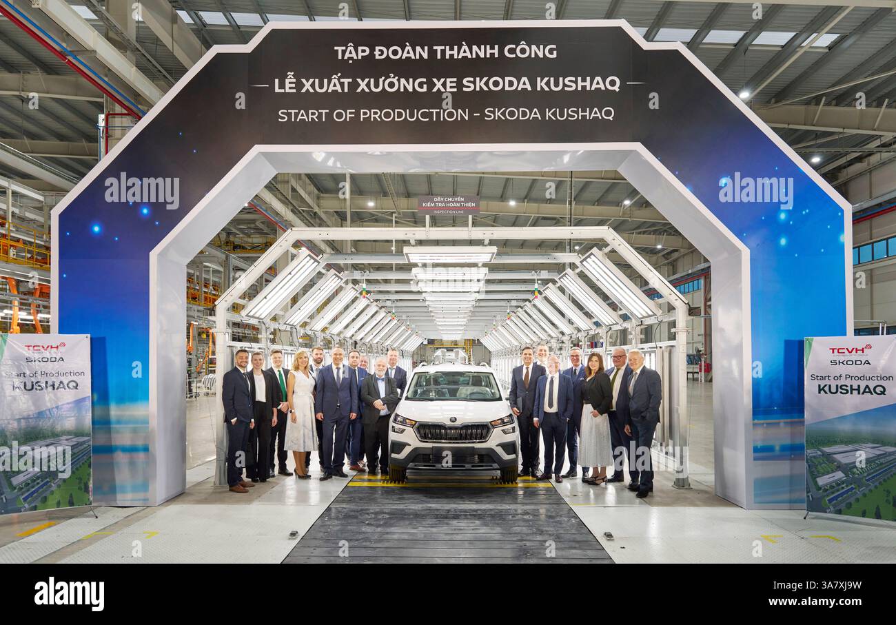 Ha Long, Viet Nam. 26th Mar, 2025. Skoda Auto opened the new assembly ...