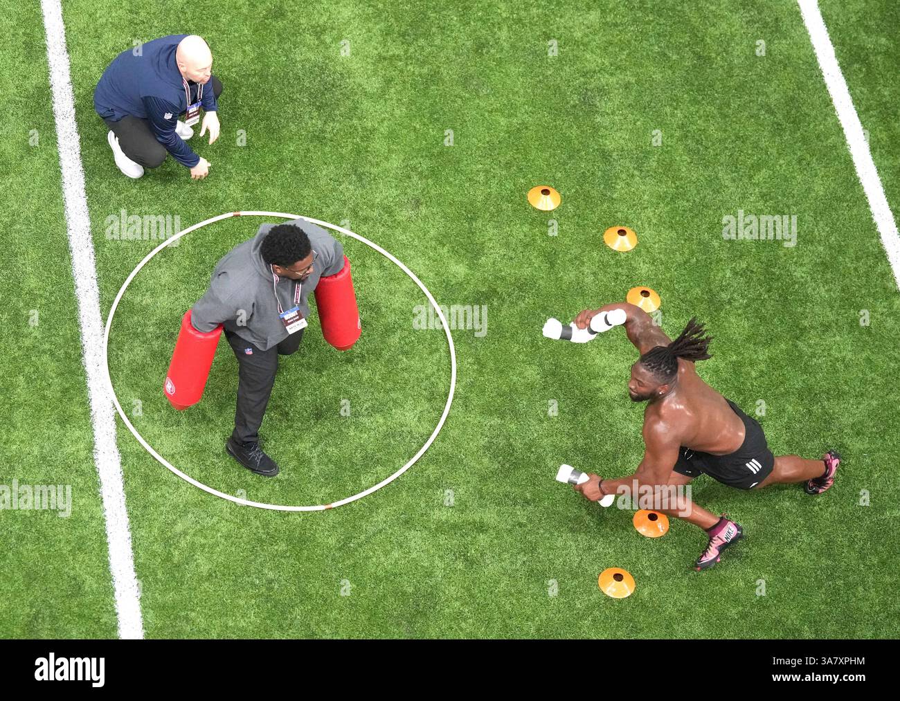 Texas A&M defensive lineman Shemar Turner runs a drill during the ...