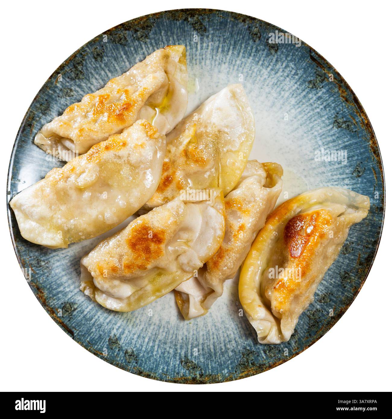 Japanese gyoza dumplings served on platter Stock Photo - Alamy