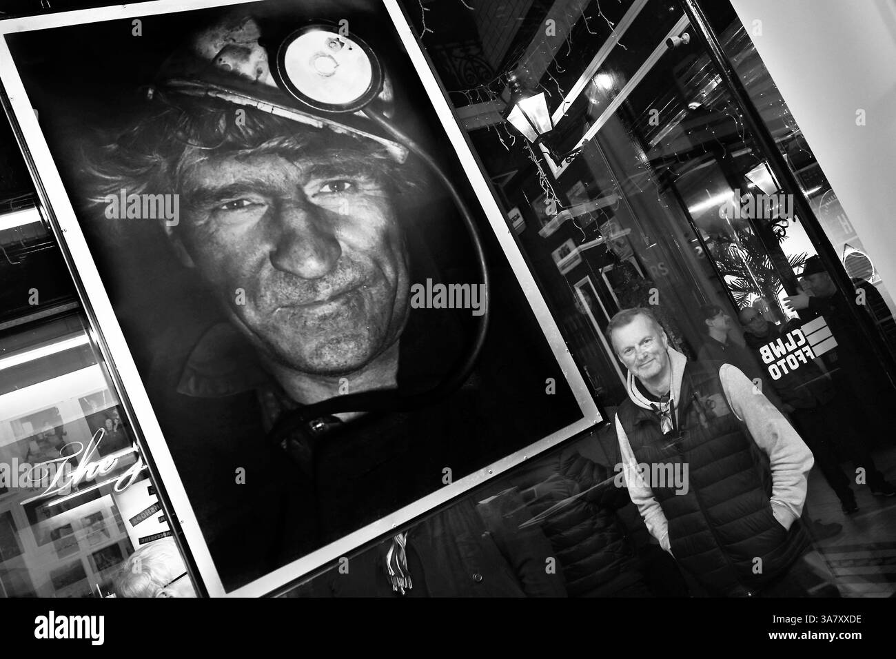 Documentary photographer Roger Tiley at the opening of his miners ...