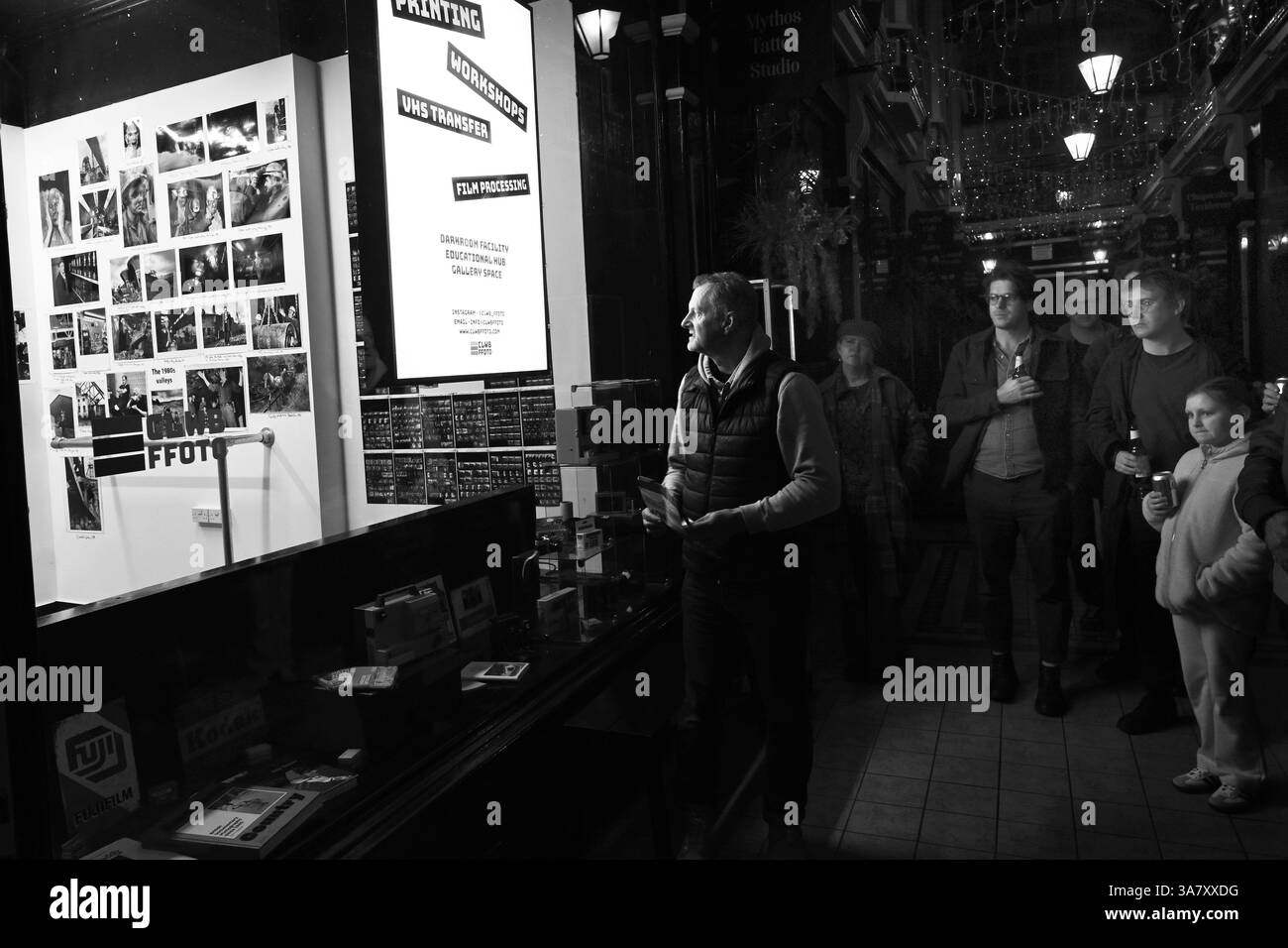 Documentary photographer Roger Tiley at the opening of his miners ...