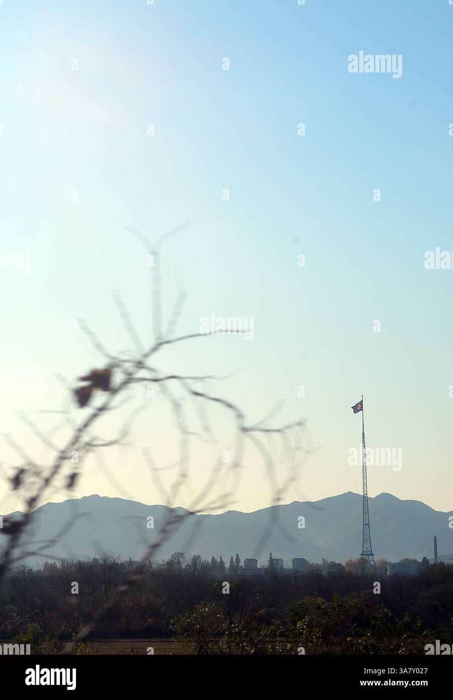 Nov. 1, 2012 - Panmunjeom, South Korea - A 525-foot flag pole is the ...