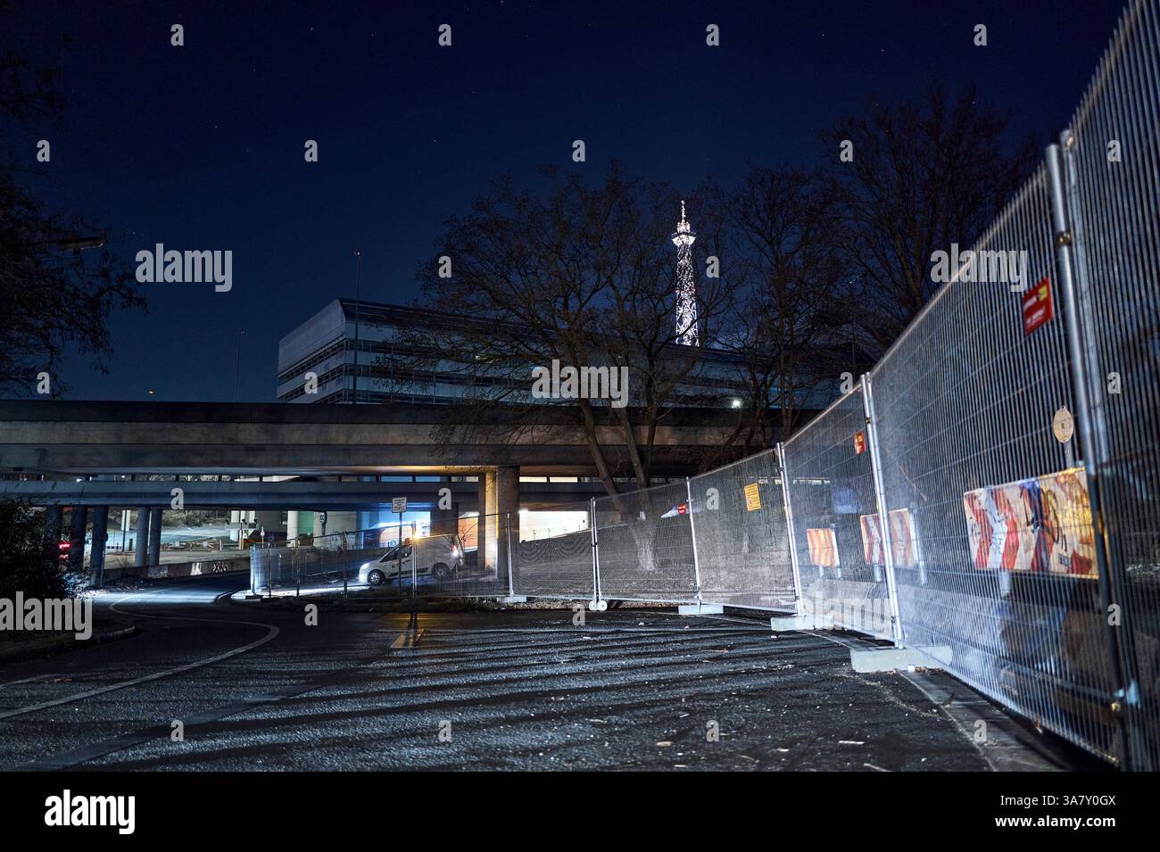 Berlin, Germany. 27th Mar, 2025. The dilapidated bridge is extensively ...