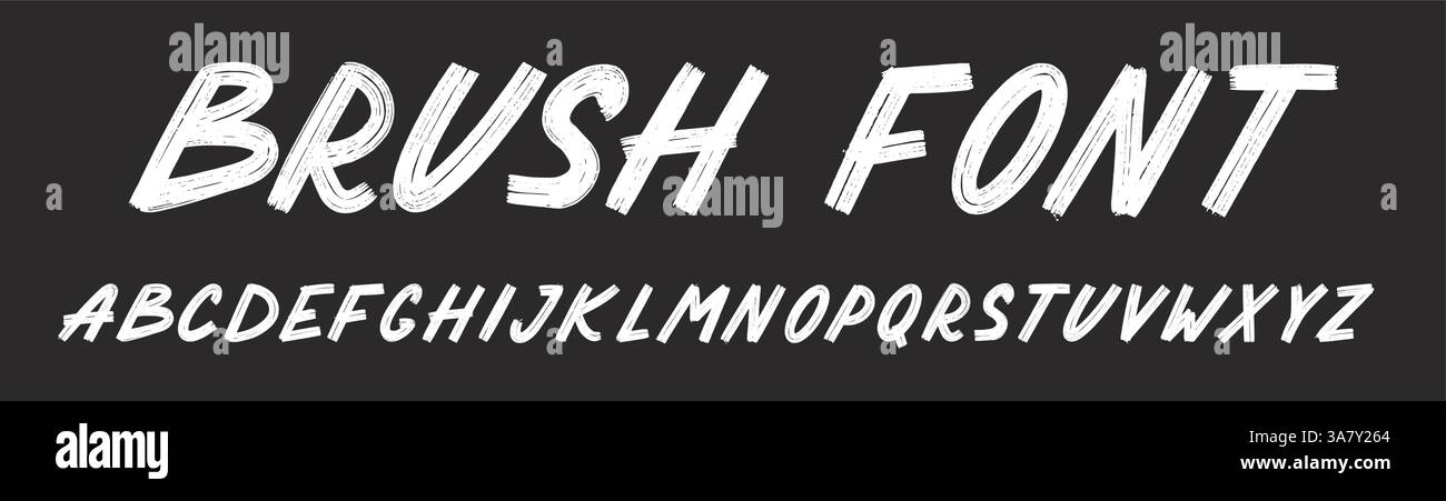 Brush font letter alphabet. Hand drawn typography chalk paint font ...