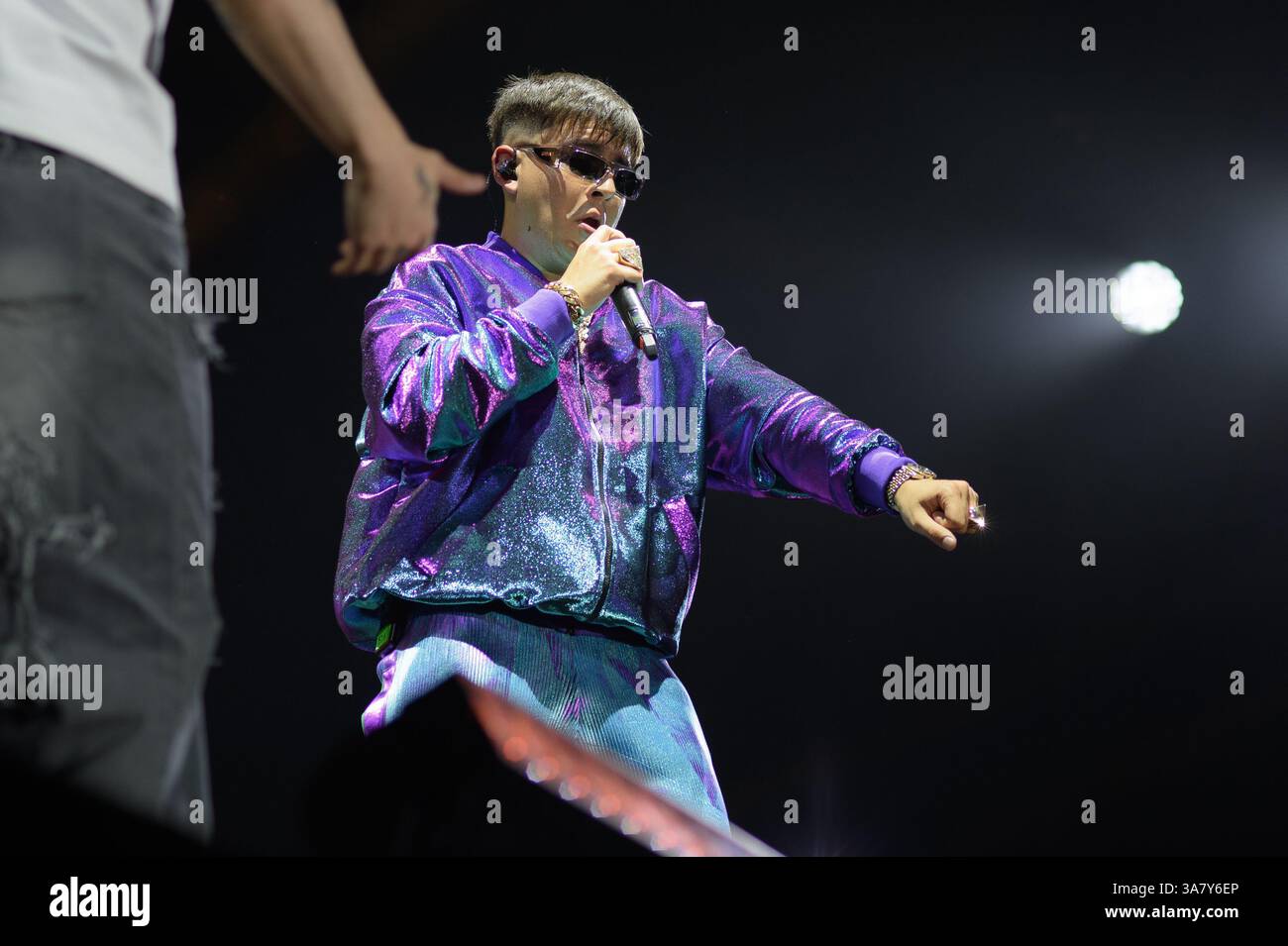 Rapper, producer and freestyler YSY A performs during his concert at ...