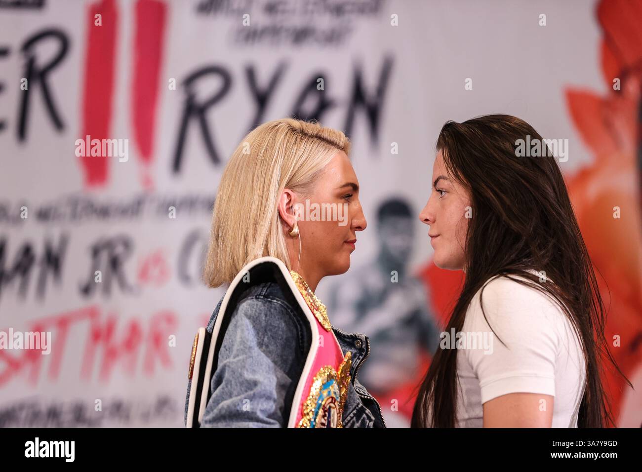 March 27, 2025: (L-R) Mikaela Mayer and Sandy Ryan face-off during the ...