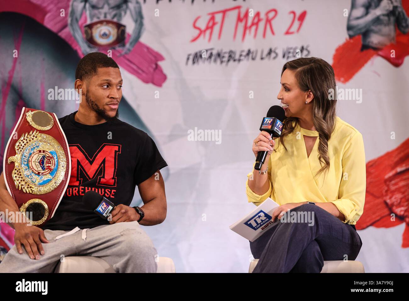 March 27, 2025: (R-L) Crystina Poncher interviews Brian Norman Jr ...