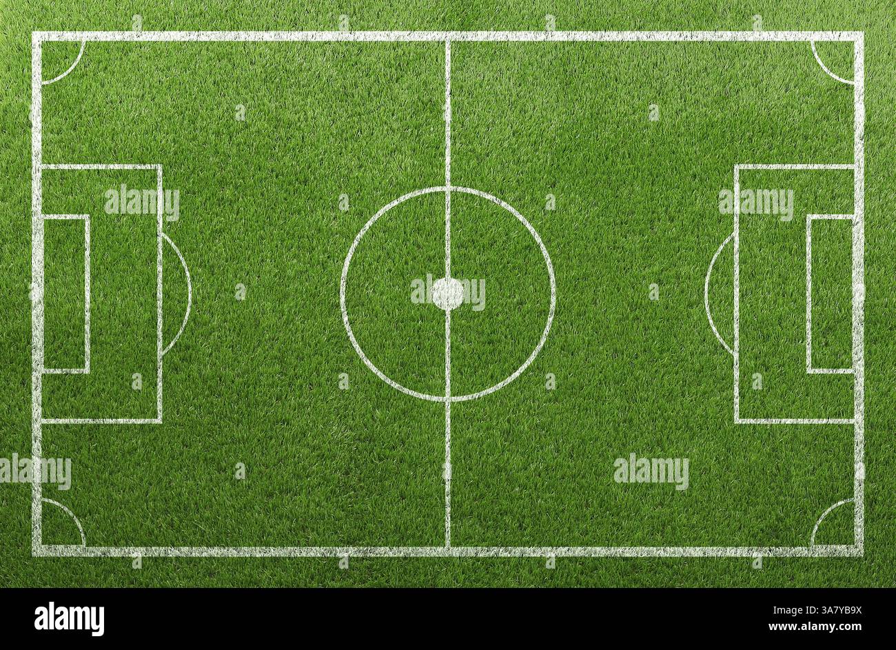 Football field with markings on green turf Stock Photo - Alamy