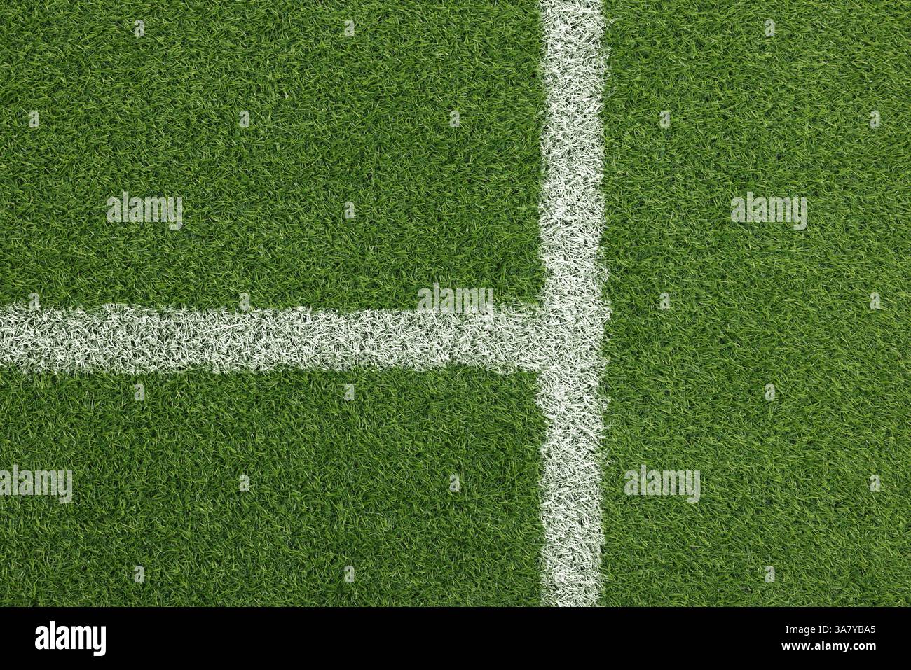 Football field with markings on green turf Stock Photo - Alamy