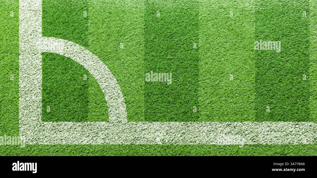 Football field with markings on green turf Stock Photo - Alamy
