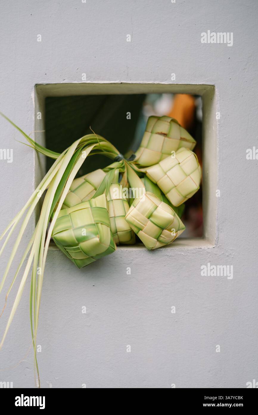 Ketupat is a traditional rice cake popular in Southeast Asia ...